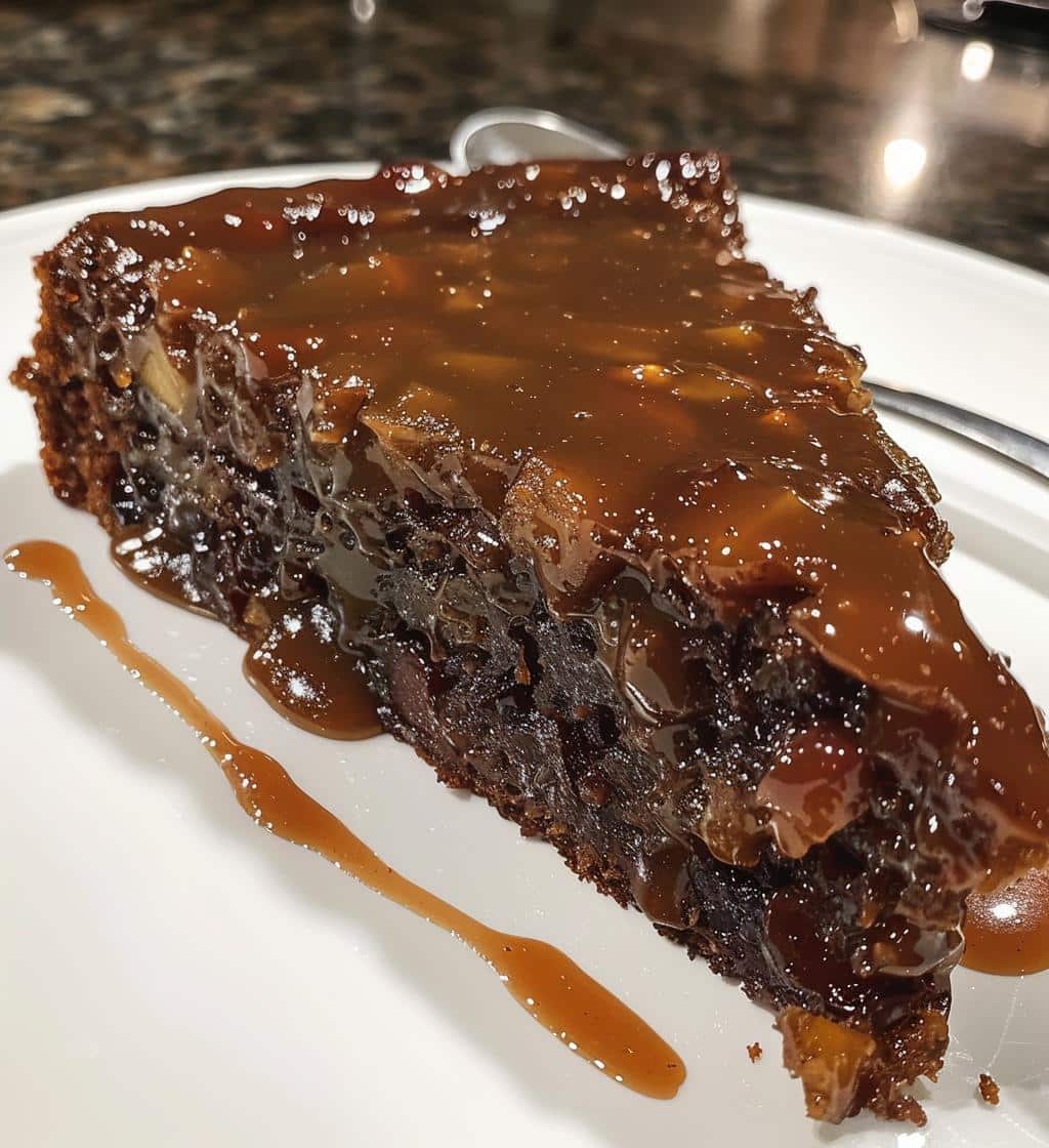 Warm Apple Date Treacle Cake with Butter Sauce Bliss